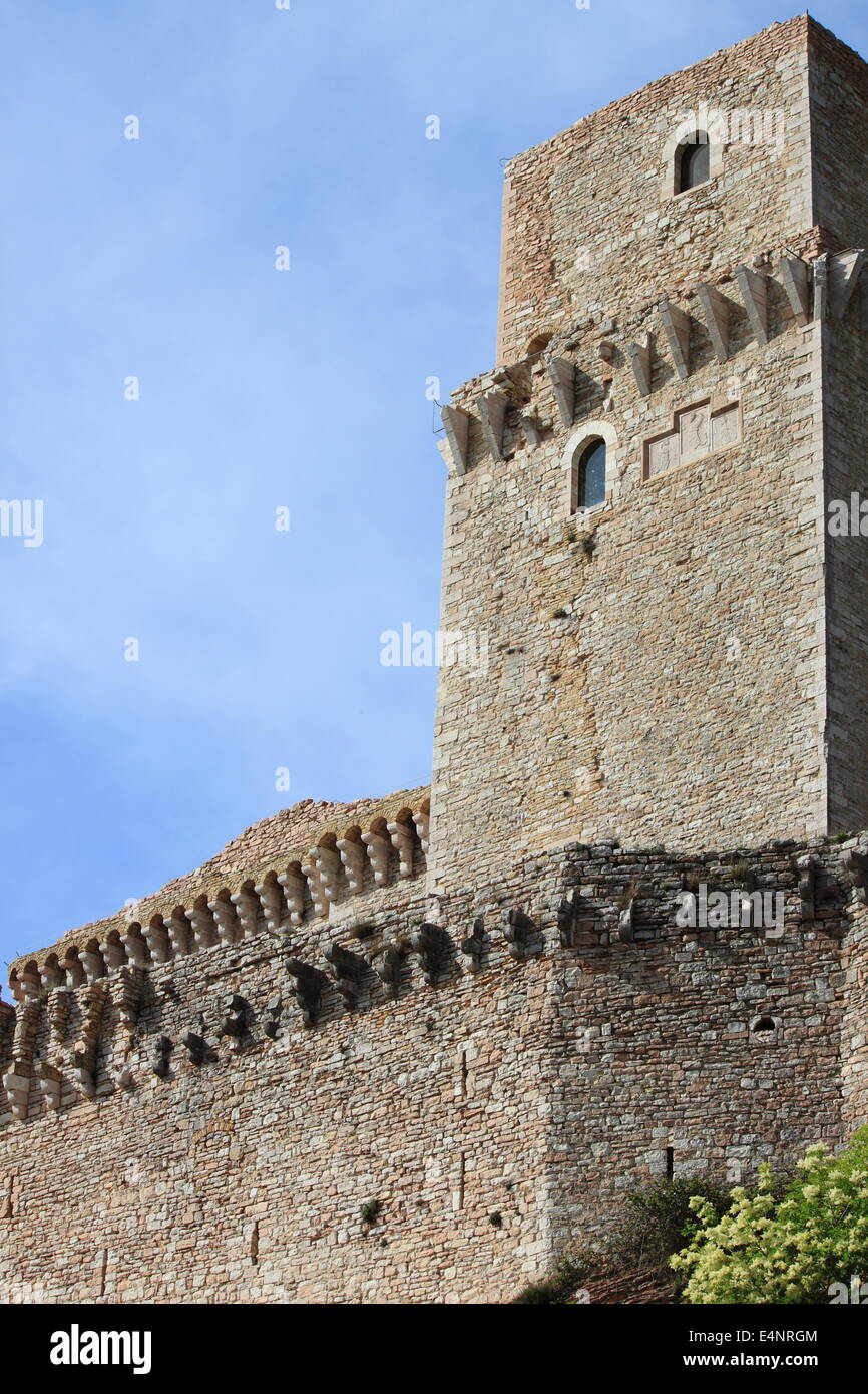 Tower of Major Fortress in Assisi, Italy Stock Photo - Alamy