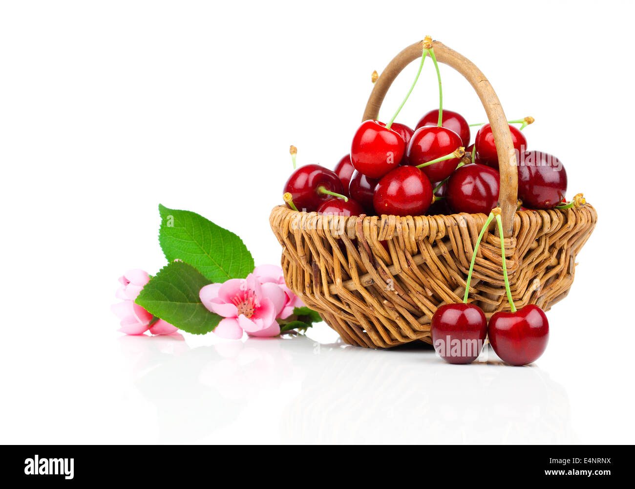 Fresh cherries in a basket hi-res stock photography and images - Alamy