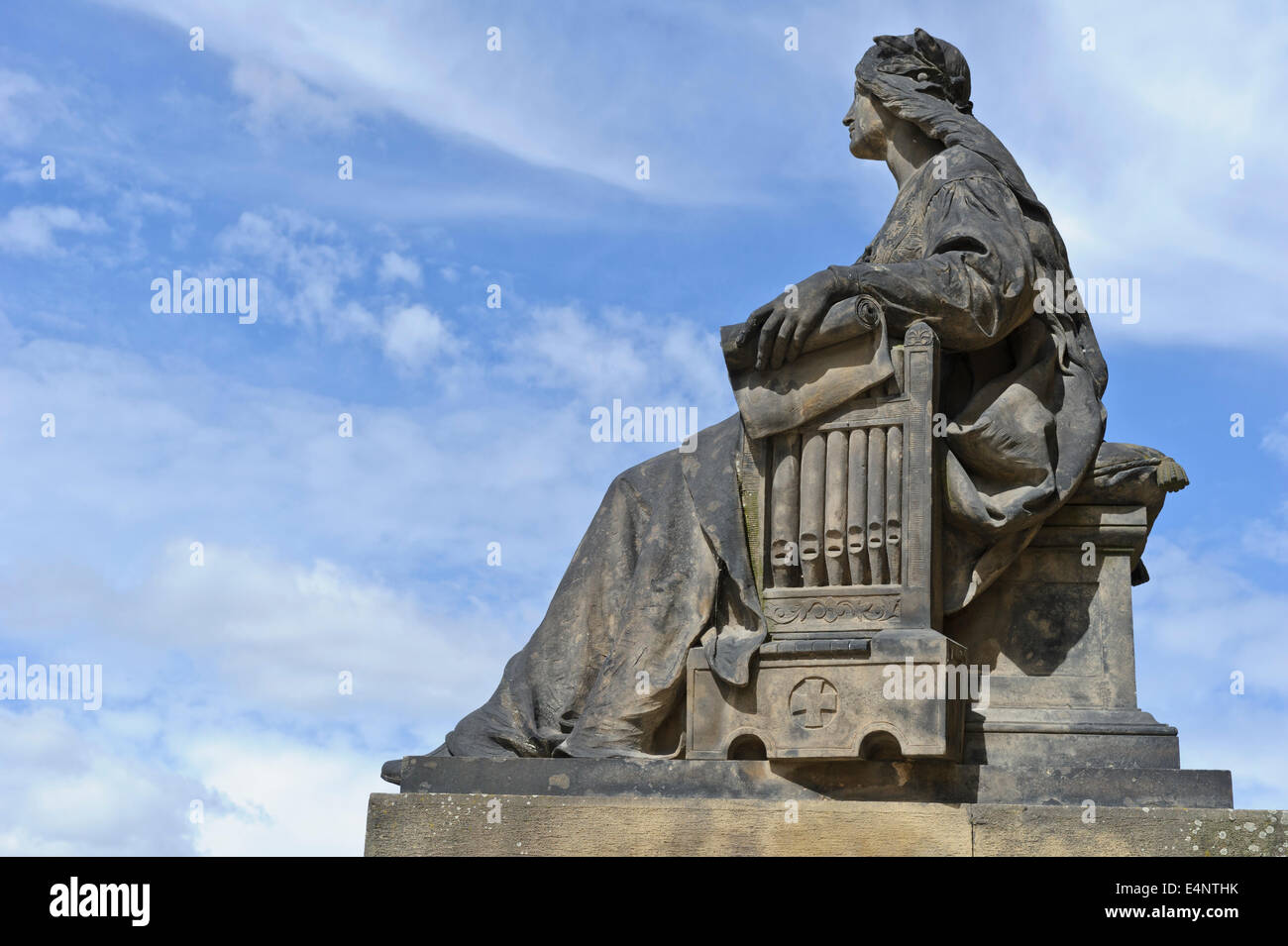 Lady statue outside the Rudolfinum Concert Hall, Prague, Czech Republic ...