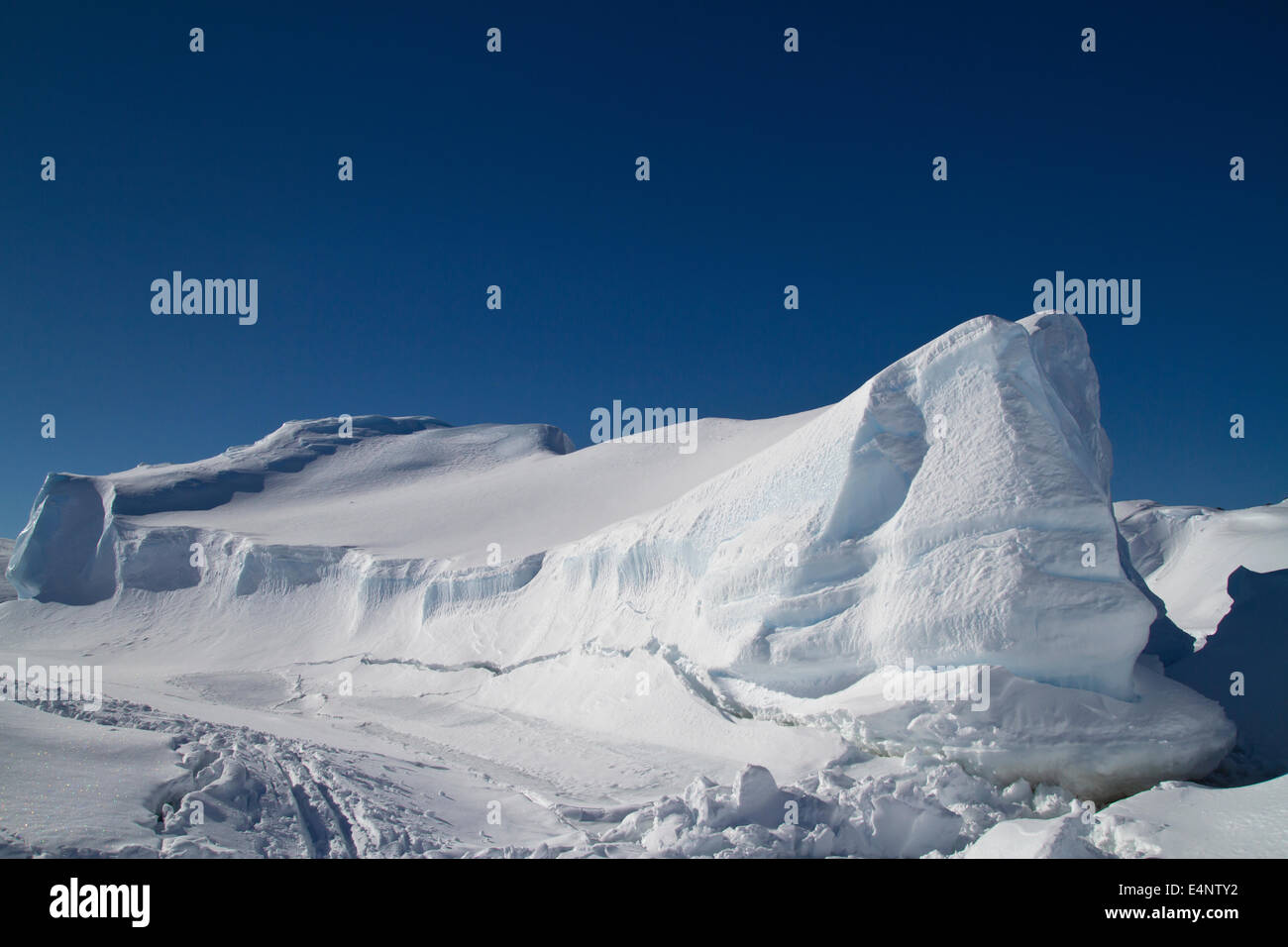 large flat frozen iceberg in the Southern Ocean Antarctic winter Stock ...