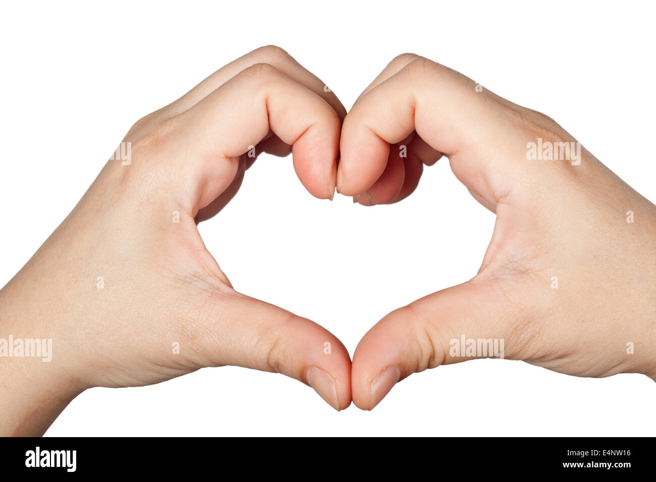 Fingers forming a heart shape isolated on white background Stock Photo ...