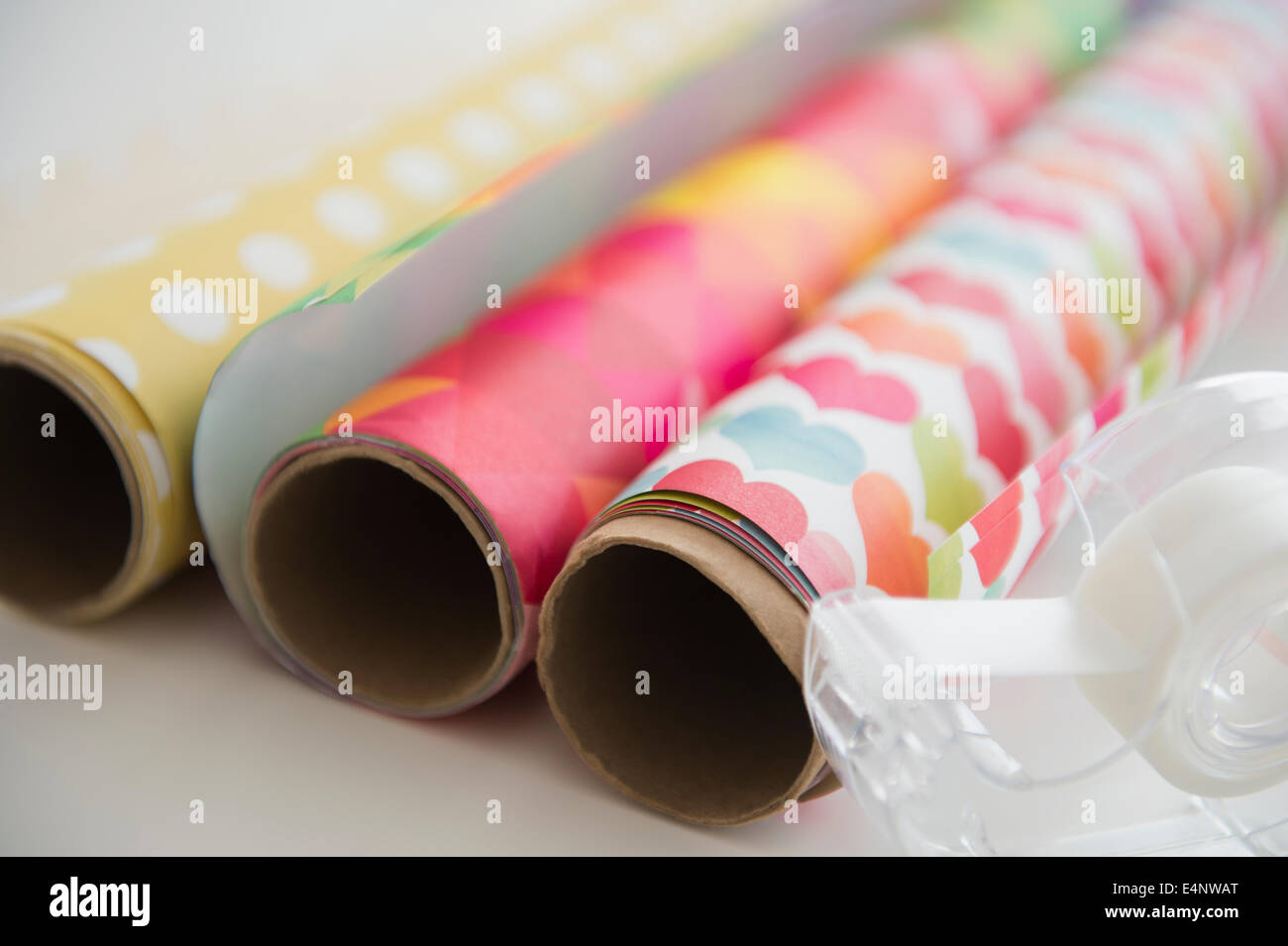 Studio Shot of wrapping paper and sticky tape Stock Photo - Alamy