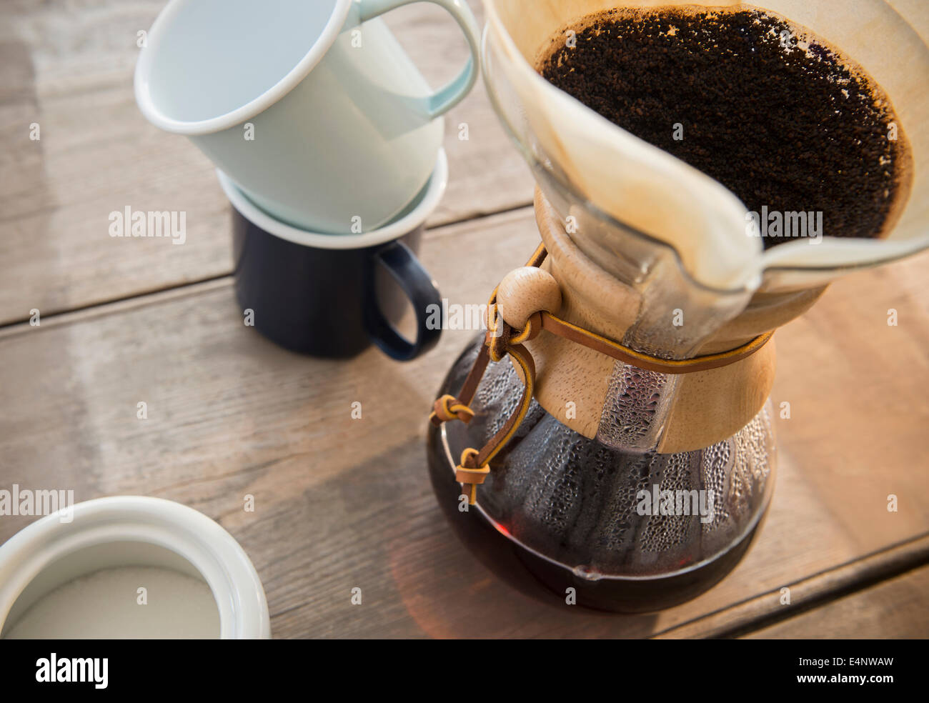 Studio Shot of coffee pot and filter Stock Photo - Alamy