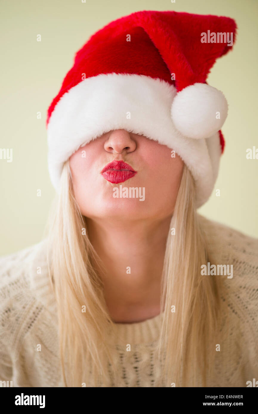 Woman wearing red lipstick hi-res stock photography and images - Alamy