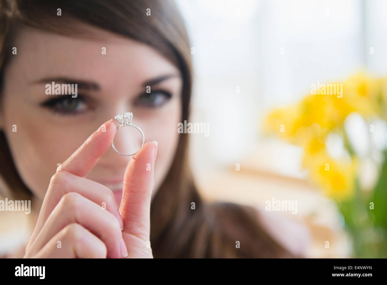 Young woman engagement ring hi-res stock photography and images - Alamy