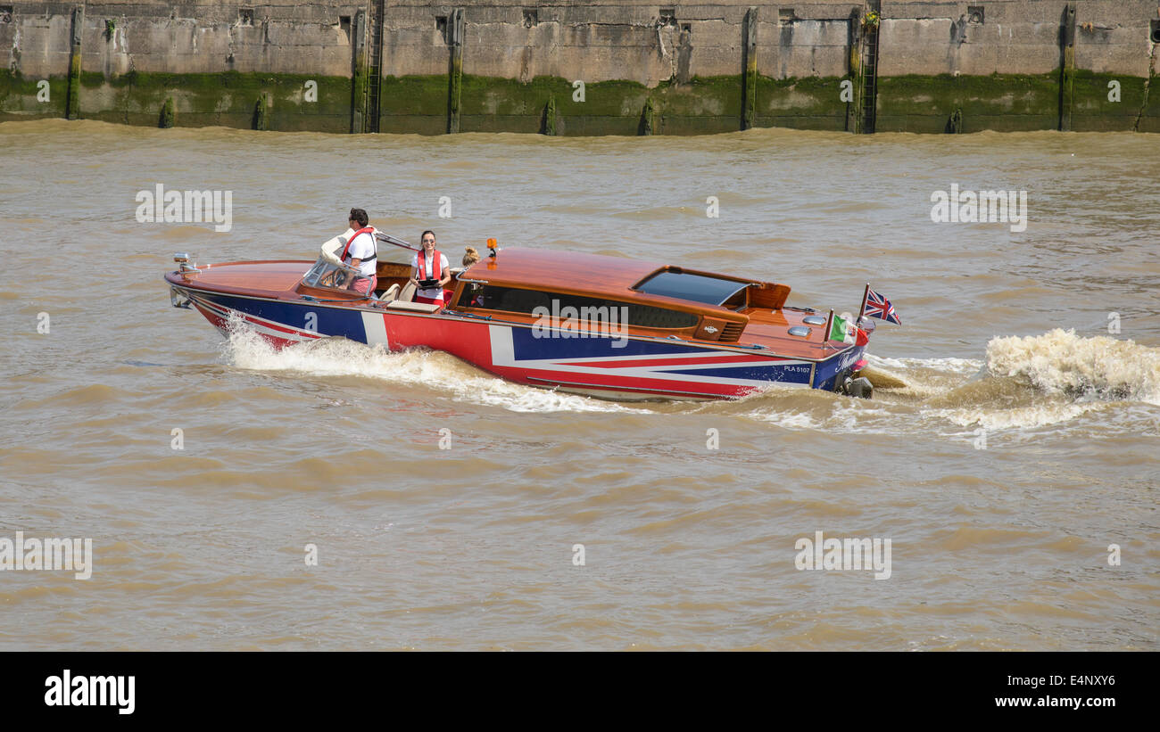 Classic Speedboat on the River Thames Stock Photo - Alamy