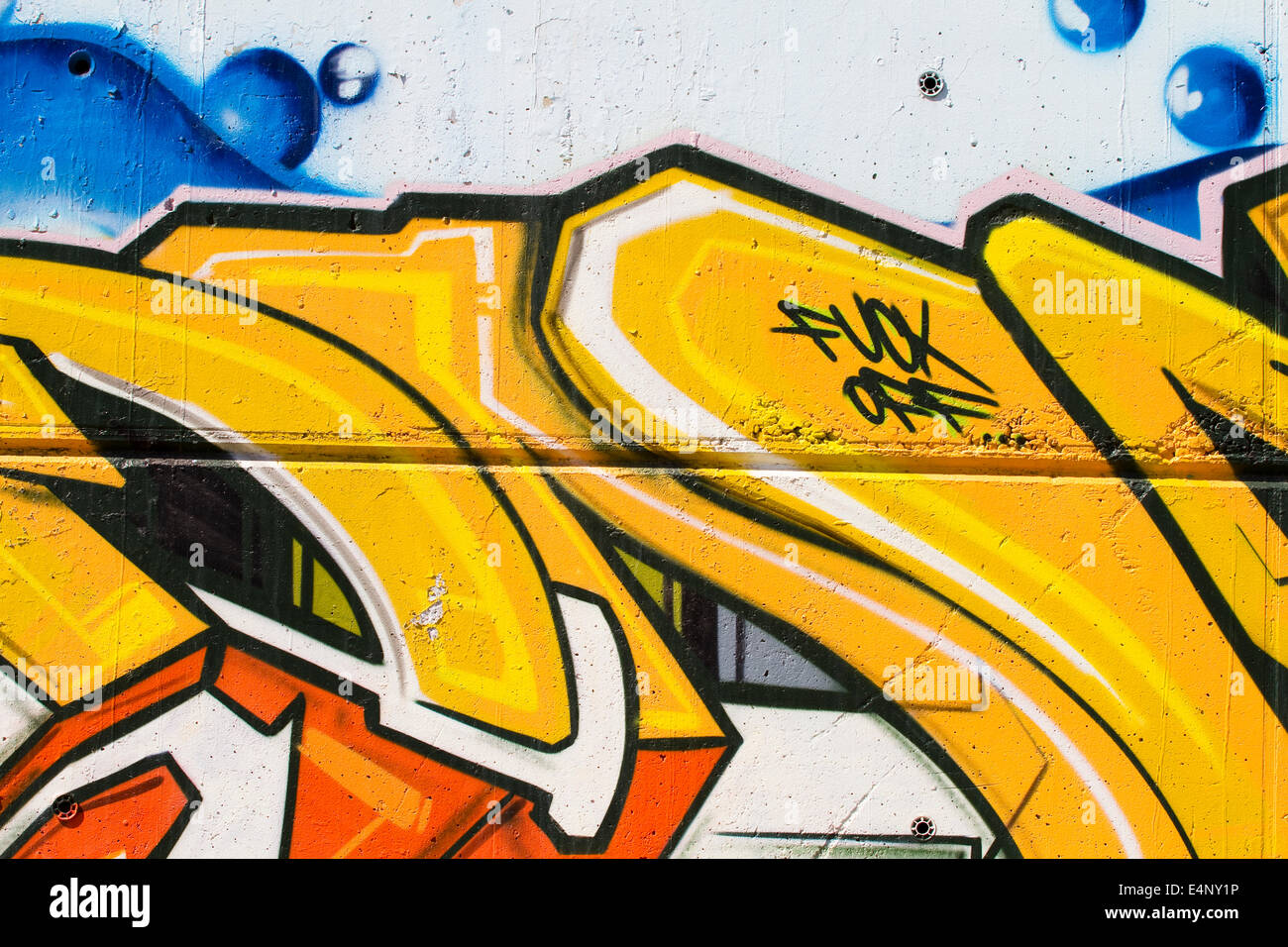 Colorful segment of a graffiti in Spain Stock Photo - Alamy