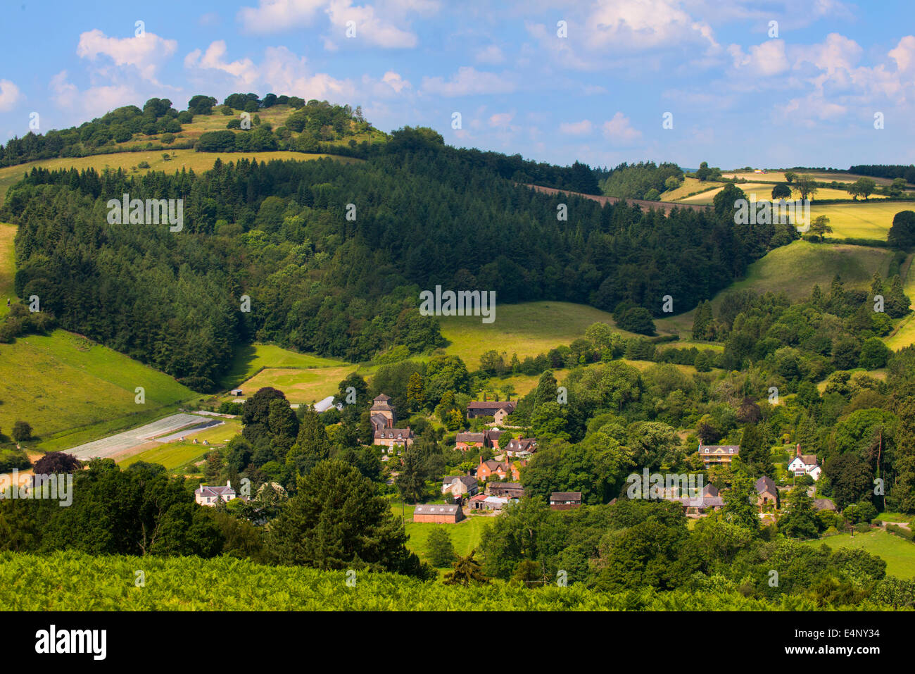 The village of Hopesay and Burrow Hill iron age hill fort, Shropshire ...