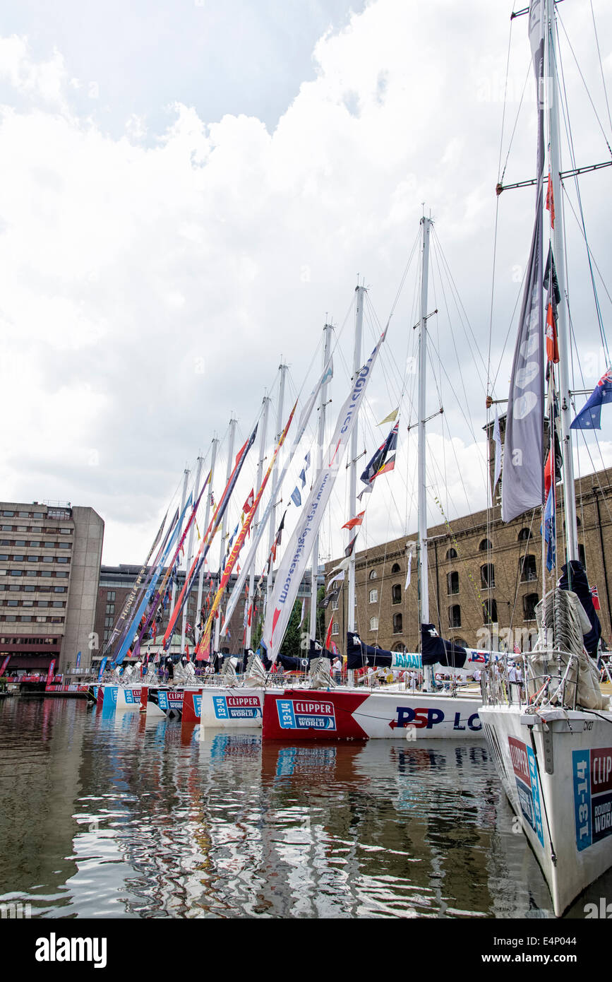 London, UK, 12/07/2014 : Clipper 70 sailing yachts moored up in St ...