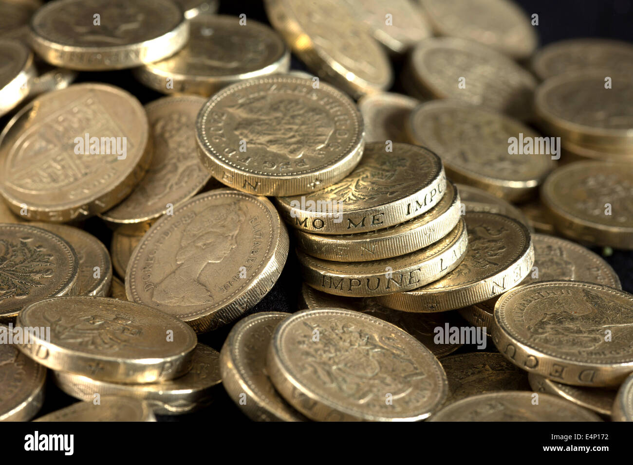 One pound coins Stock Photo - Alamy