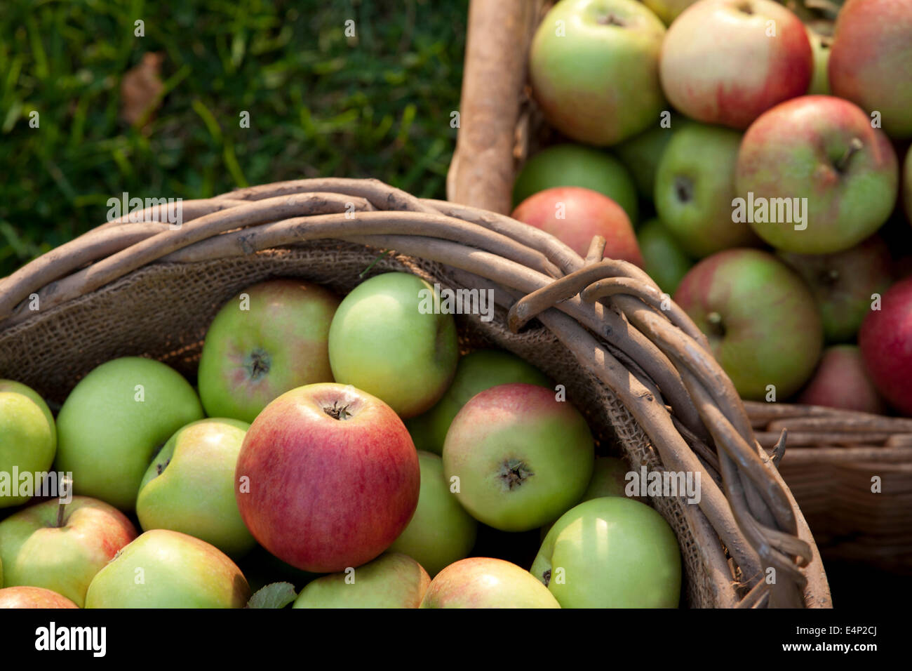 Apples in baskets, view from above Stock Photo - Alamy