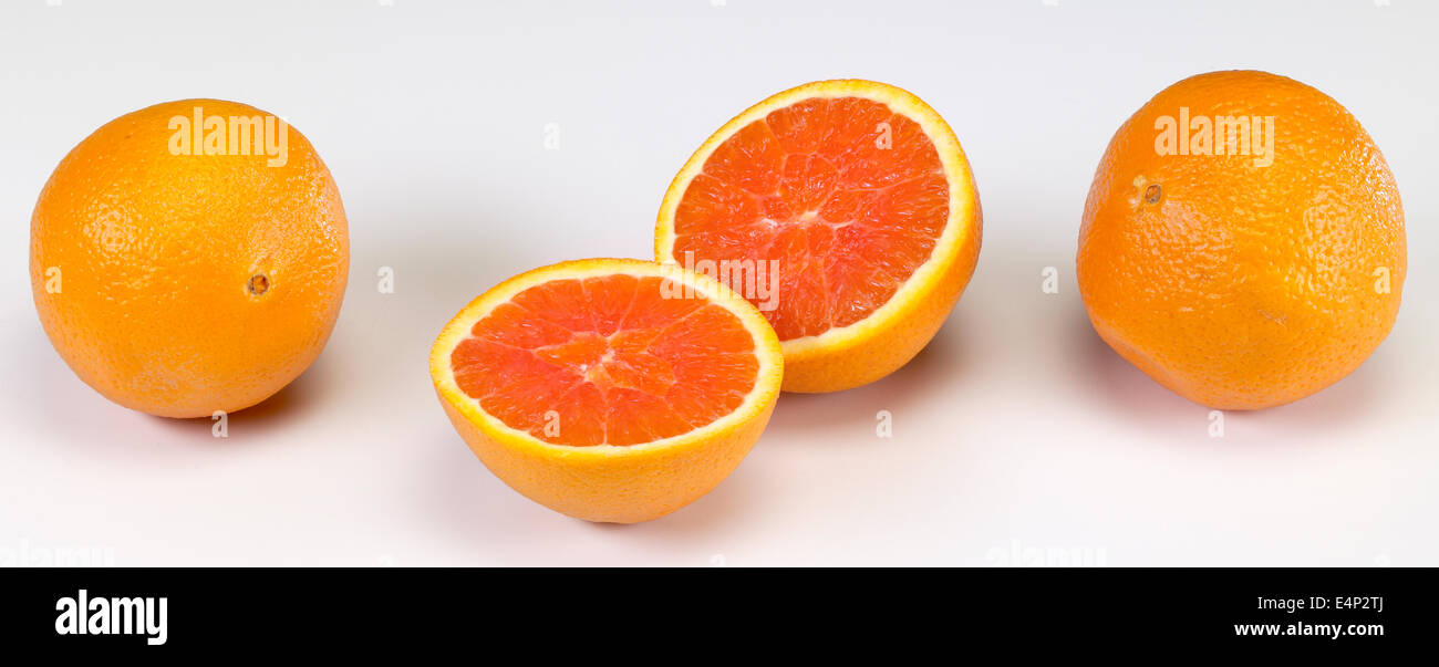 Orange Oranges On White Background Stock Photo - Alamy