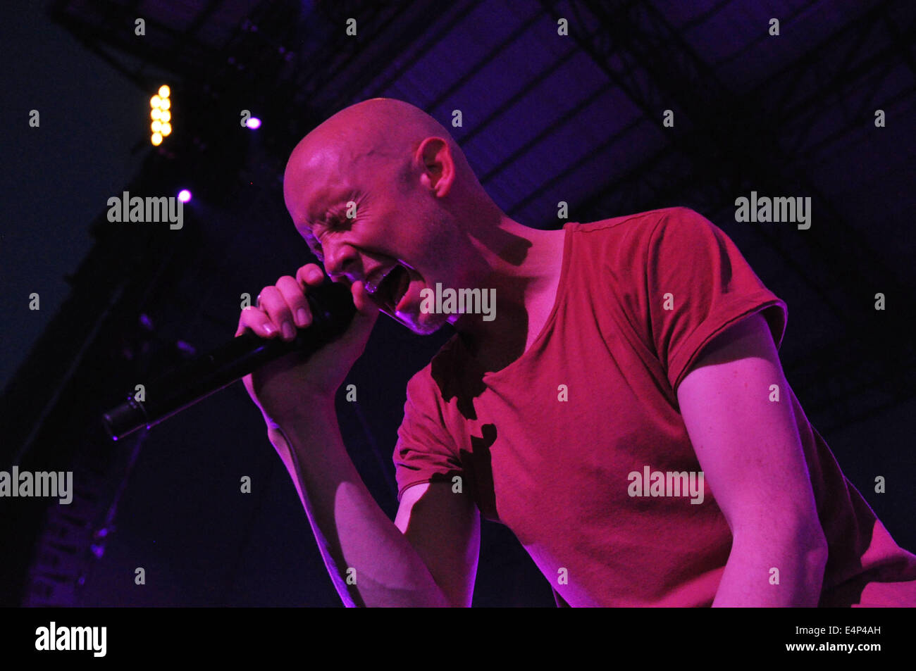 Raleigh, NC, USA. 14th July, 2014. Singer ISAAC SLADE of the rock band ...