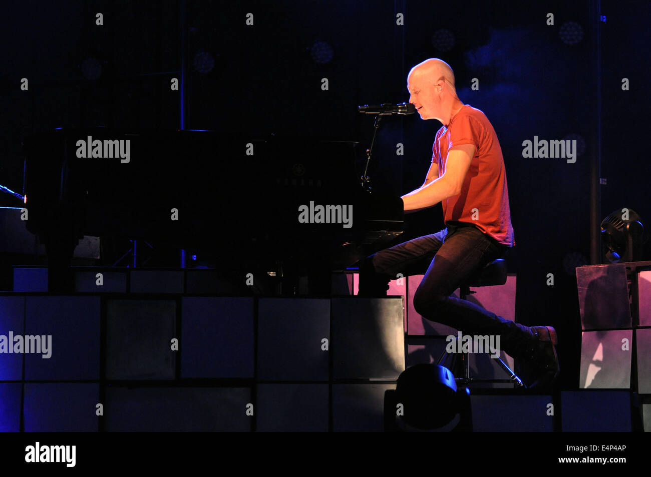 Raleigh, NC, USA. 14th July, 2014. Singer ISAAC SLADE of the rock band ...