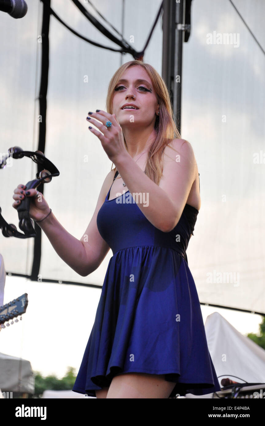 Raleigh, NC, USA. 14th July, 2014. Singer DANIELLE BOUCHARD of the rock ...