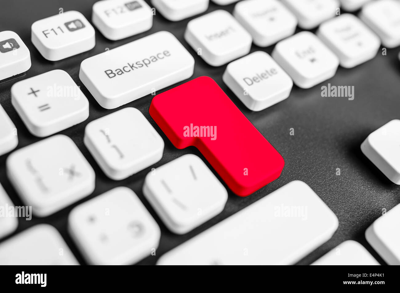 Keyboard with blank red button. Concept image Stock Photo - Alamy