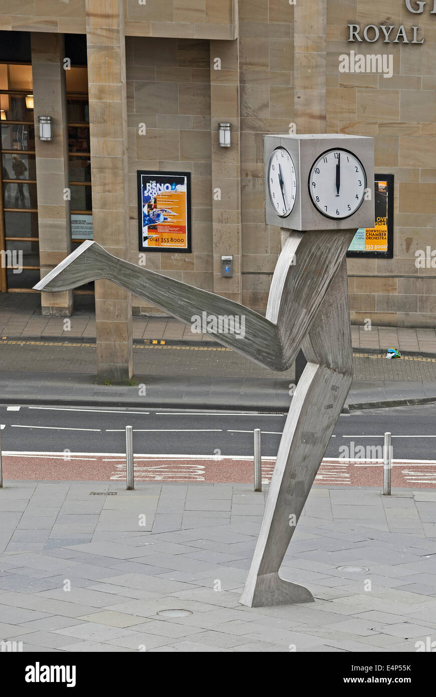 Running Clock - the 'Clyde Clock' - by artist George Wyllie Stock Photo ...