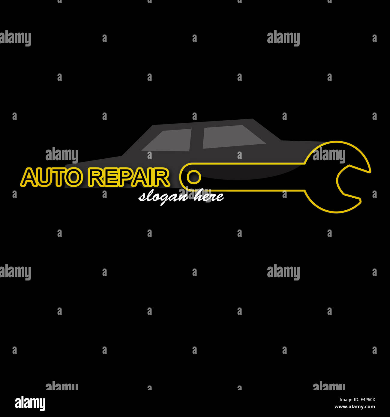 Auto repair black yellow logo Stock Photo - Alamy