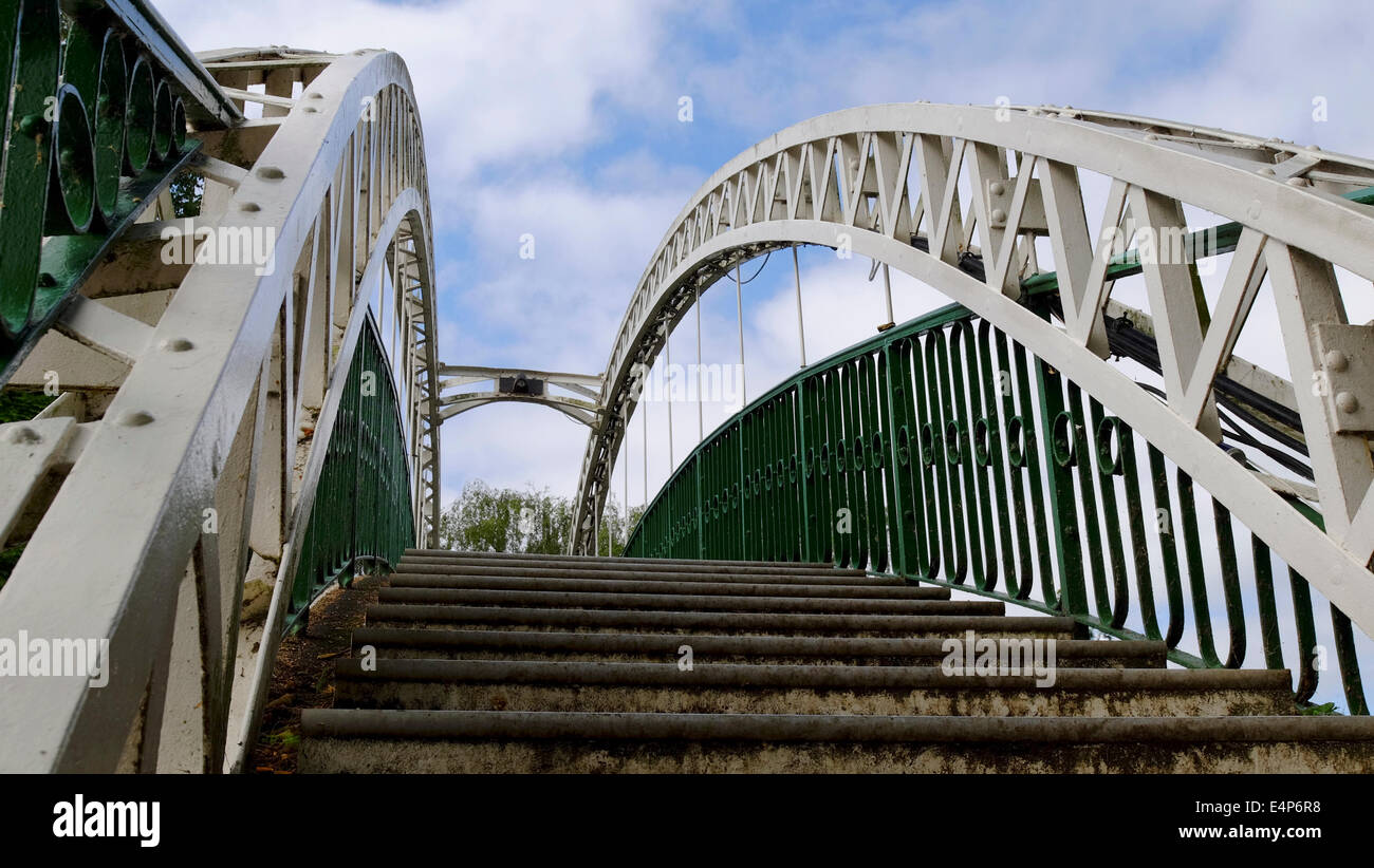 Iron Suspension Pedestrian Bridge High Resolution Stock Photography and ...