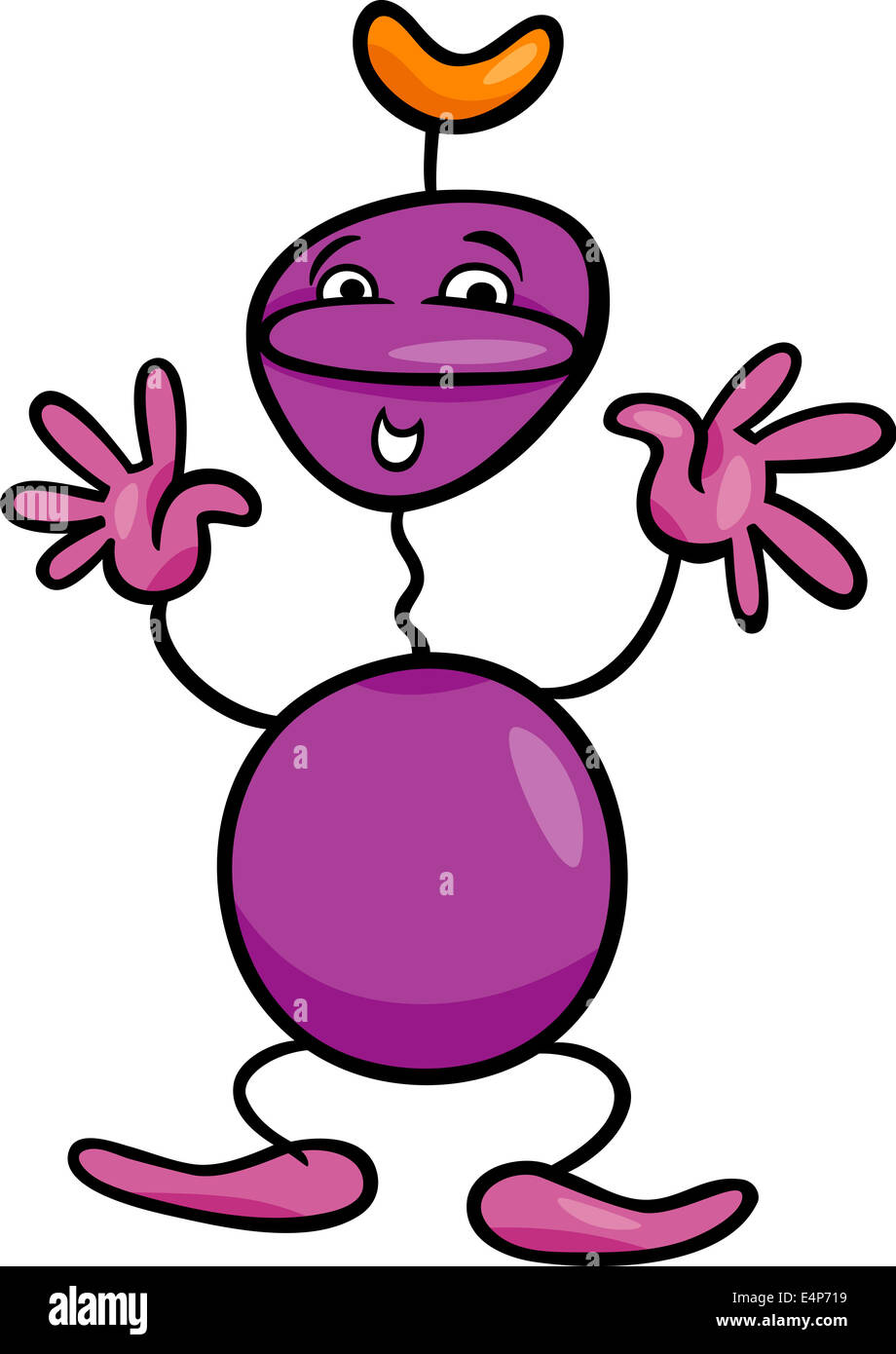 Cartoon Illustration of Funny Fantasy Character or Strange Alien Stock ...