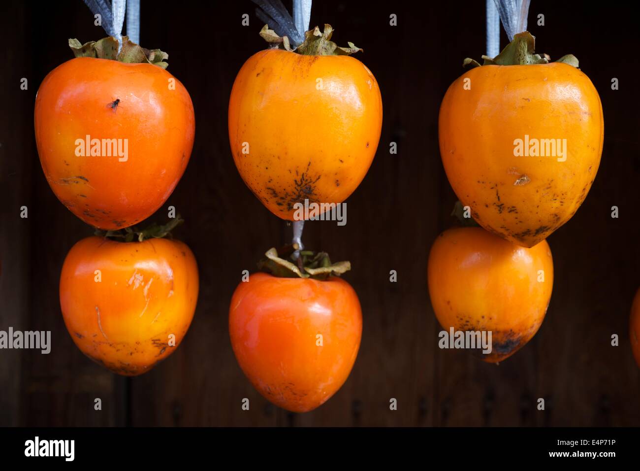 Persimmons Hanging at Shop in Tsumago-juku, Nagiso Town, Nagano ...