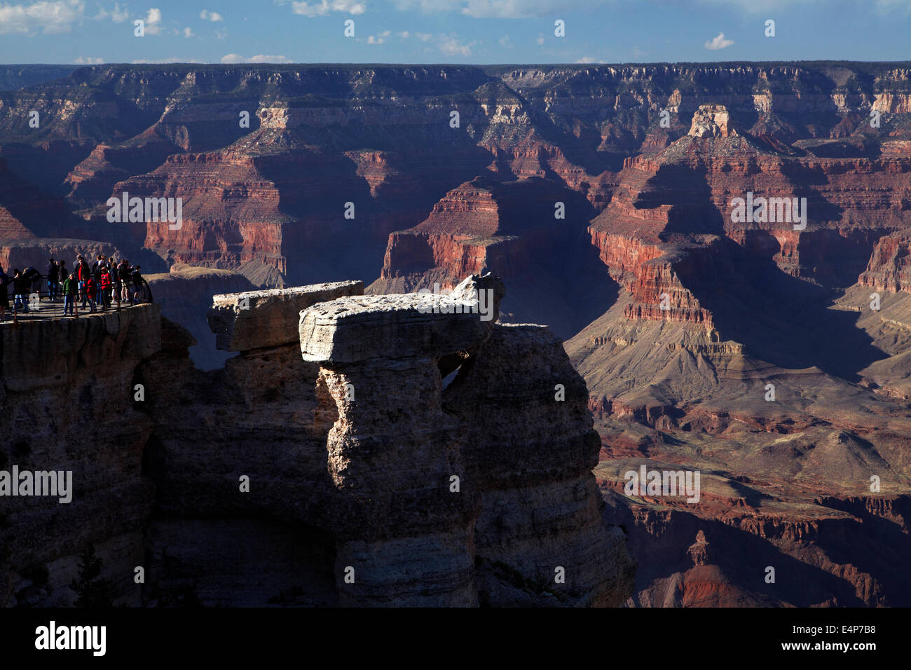 Grand Canyon and tourists at Mather Point, South Rim, Grand Canyon ...