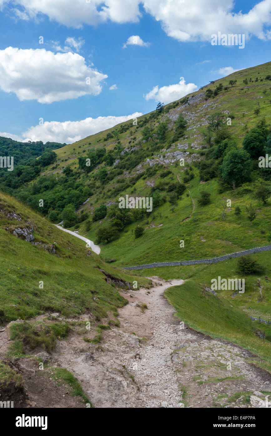 Dovedale valley as seen from Thorpe Cloud, a hill in the Peak District ...