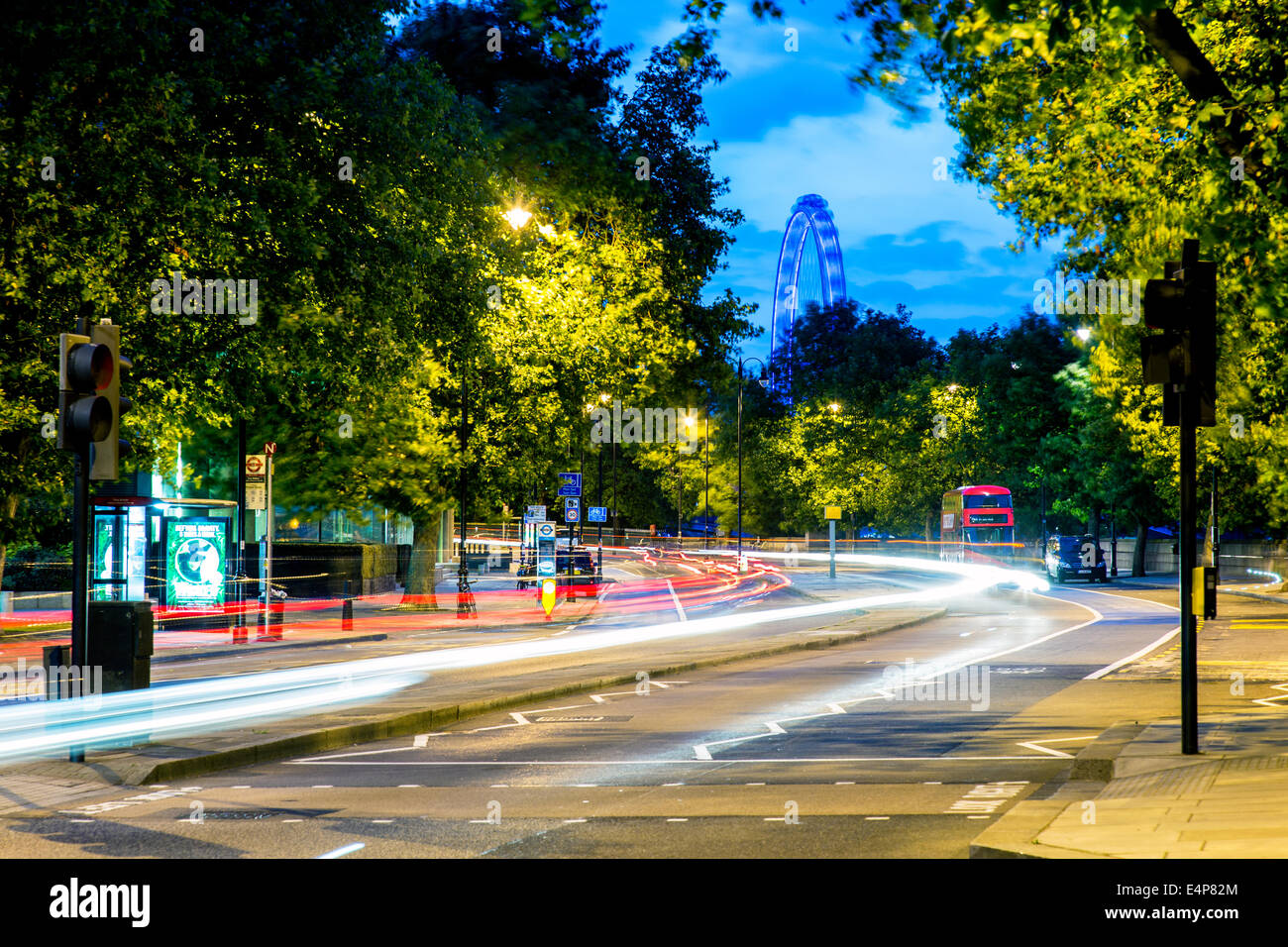 The Embankment at Night London UK Stock Photo - Alamy
