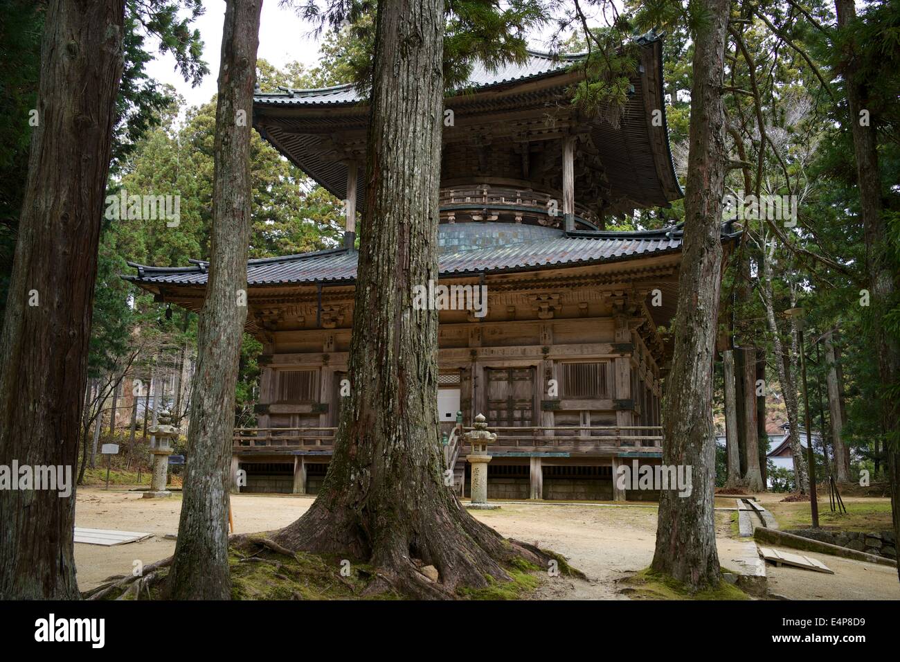 Stupa Among Trees at Danjo Garan in Koya-san, Wakayama Prefecture ...