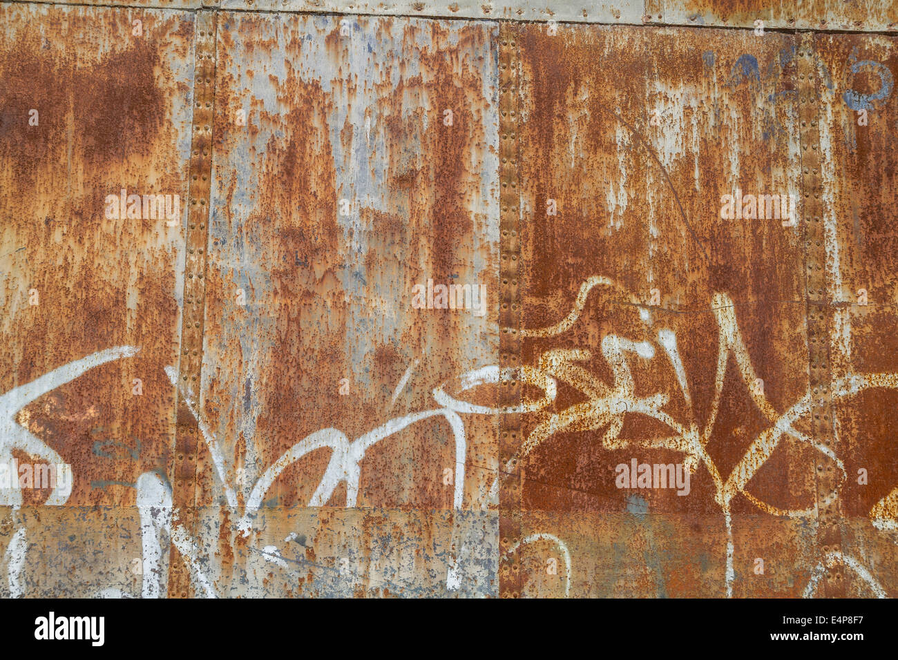 old abandoned train station, rusty iron walls, graffiti Stock Photo - Alamy