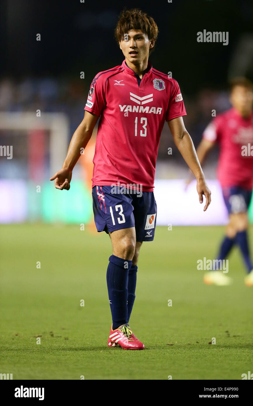 KINCHO Stadium, Osaka Japan. 15th July, 2014. Takumi Minamino (Cerezo ...