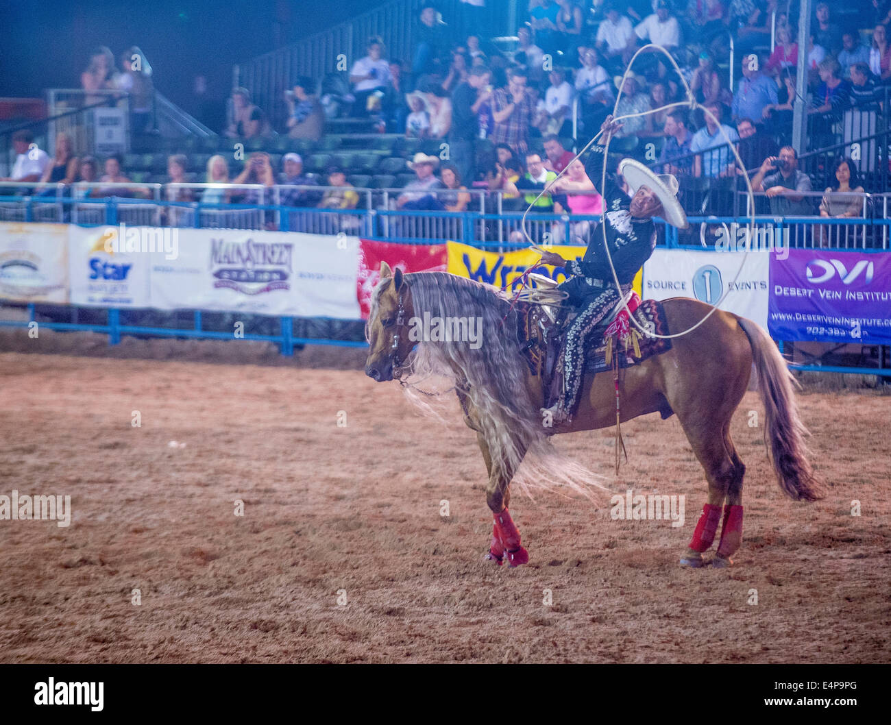 Charro Participating at the Helldorado days Rodeo , A professional ...