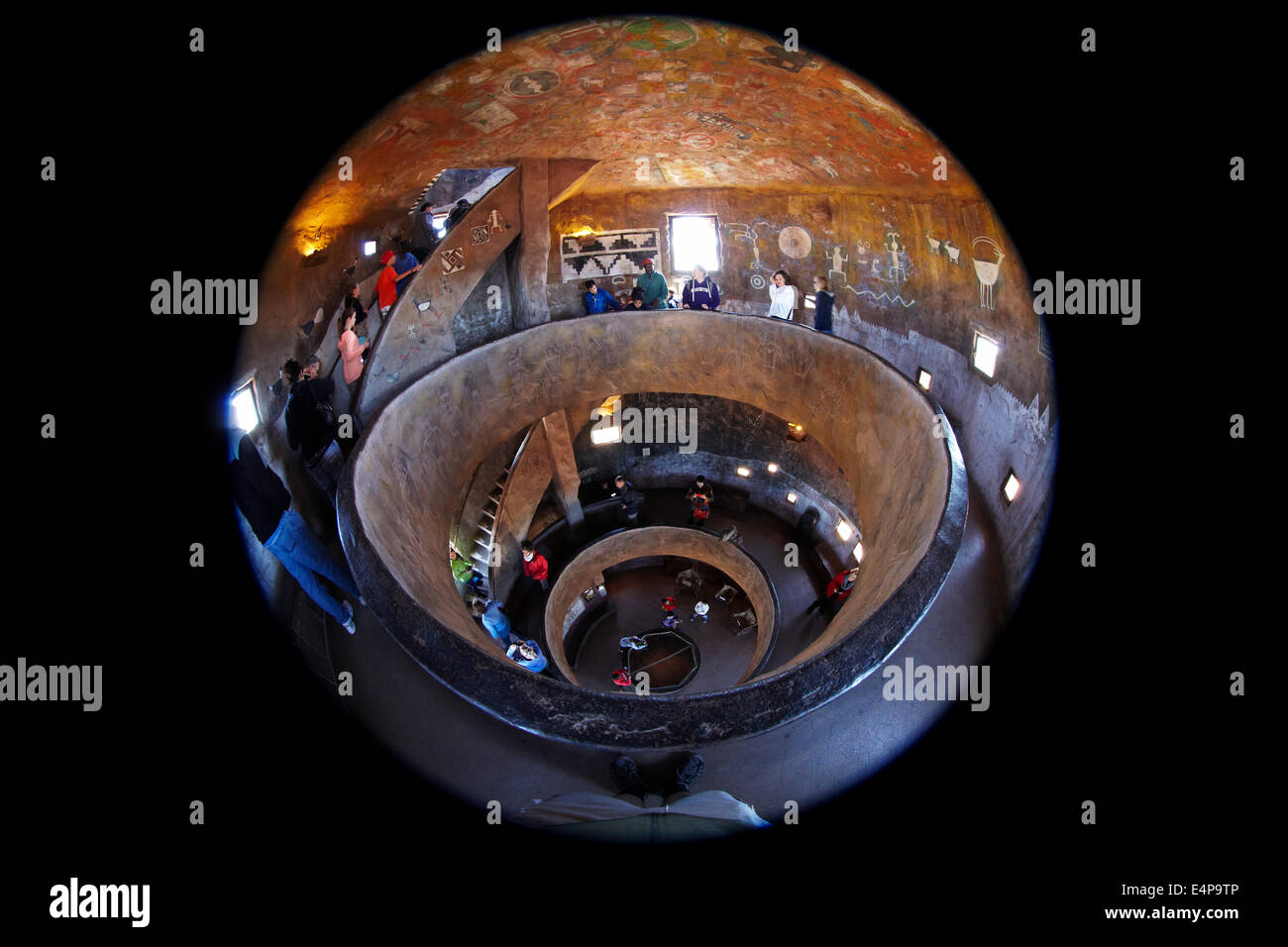 Inside the historic watchtower (1932), Desert View, East Rim Drive ...