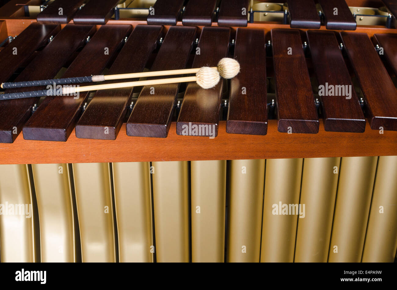 A detail take of a marimba, its keys and resonators Stock Photo - Alamy