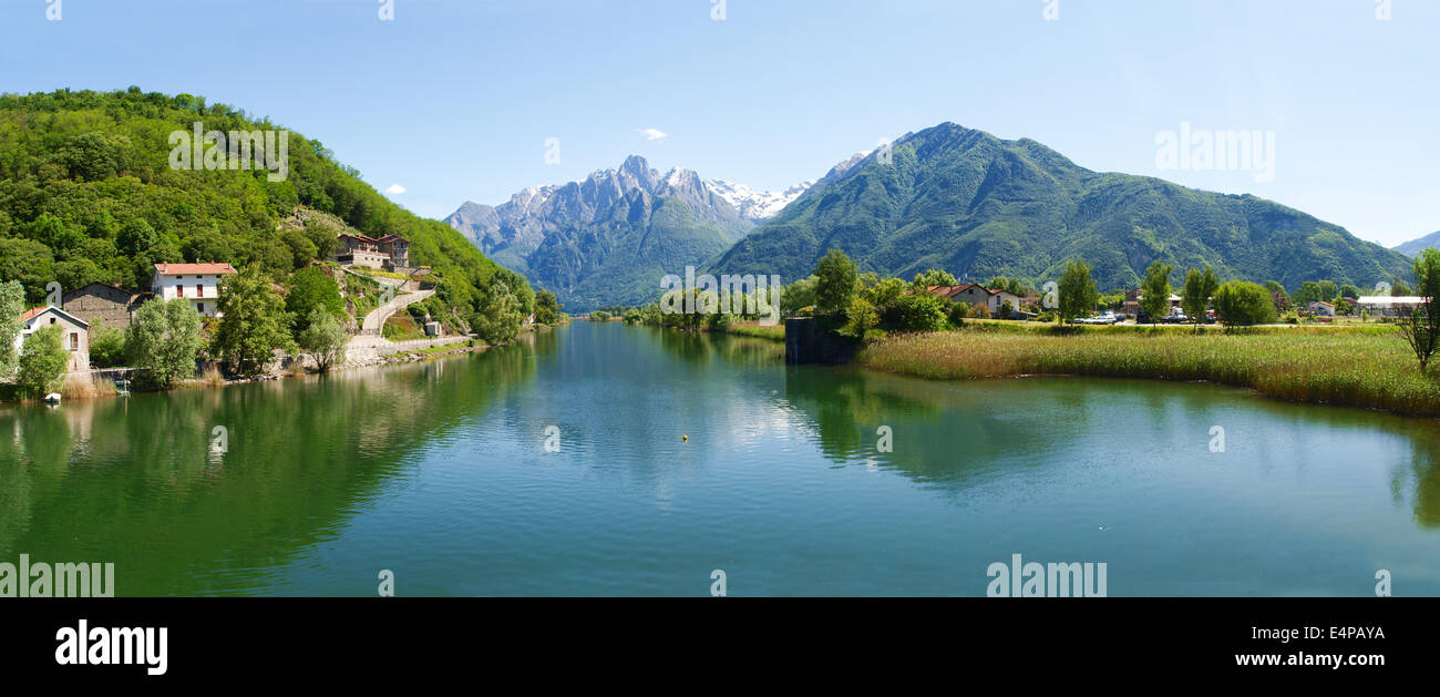 Sorico, lake of Como, Italy: View of the countryside on the floor of ...