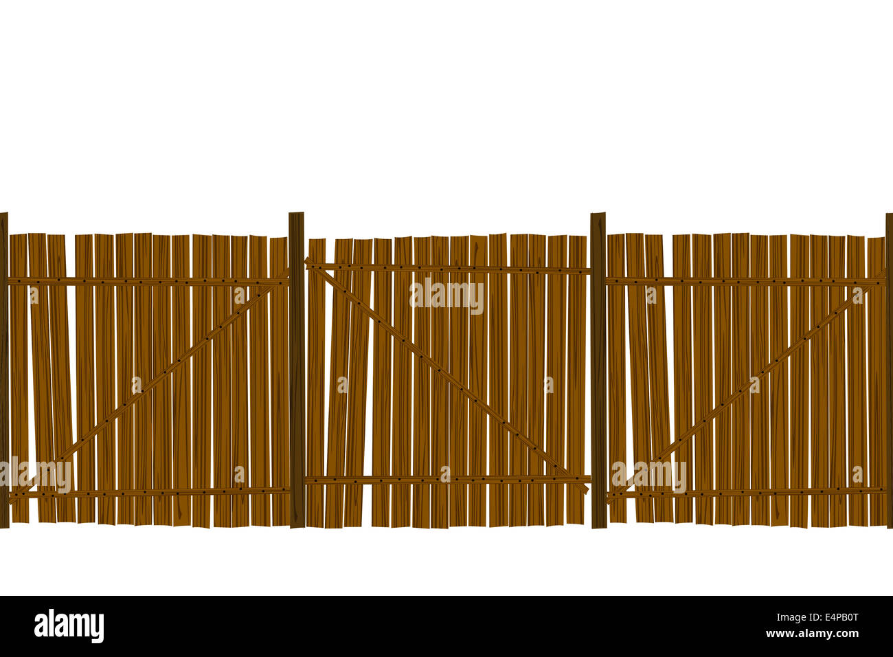 Wooden fence seamless pattern design over white background Stock Photo ...