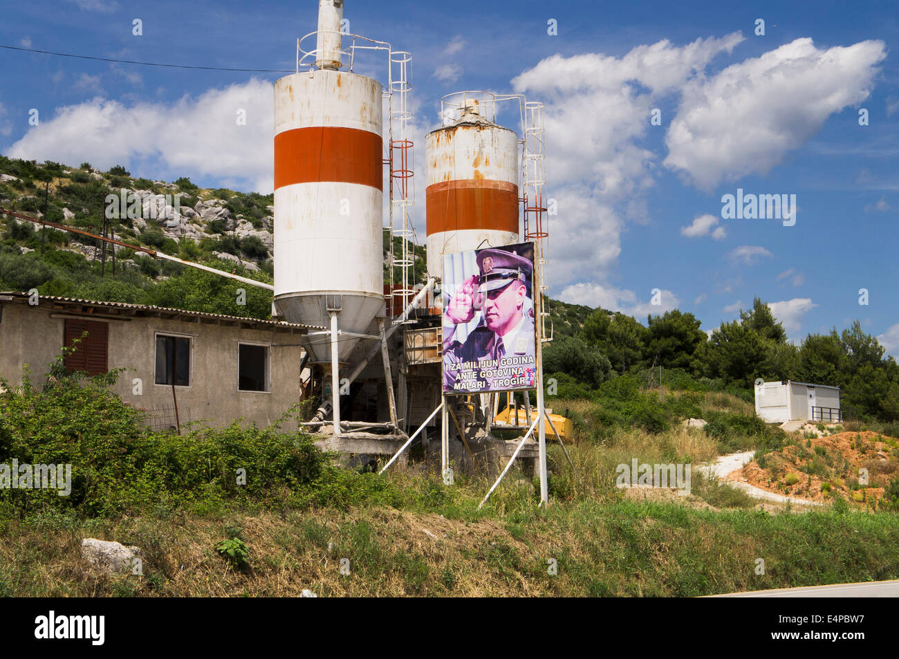 Poster of Croatian wartime general Ante Gotovina by the street in ...