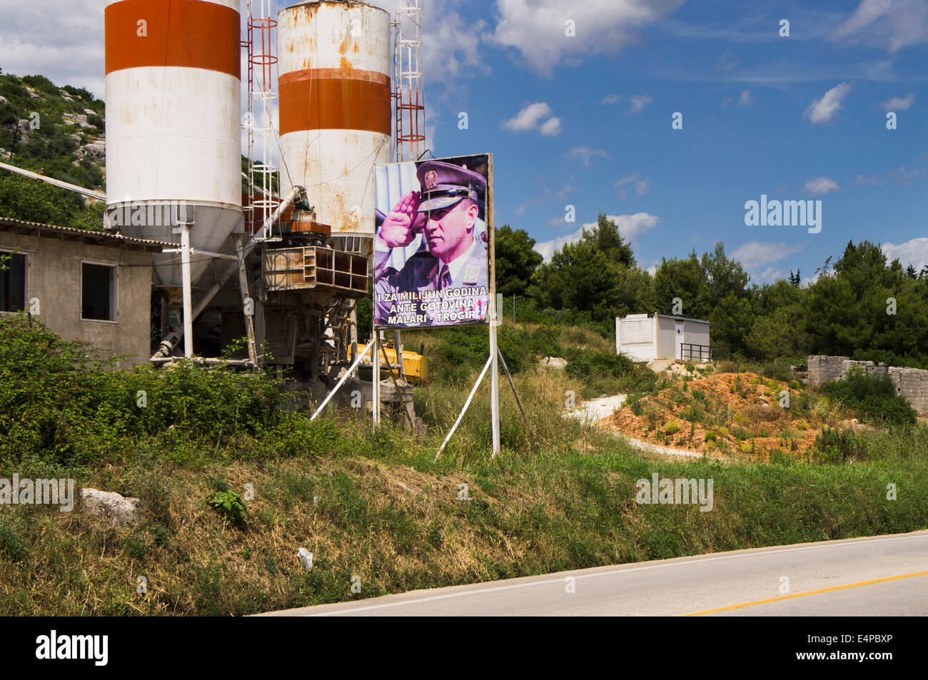 Poster of Croatian wartime general Ante Gotovina by the street in ...