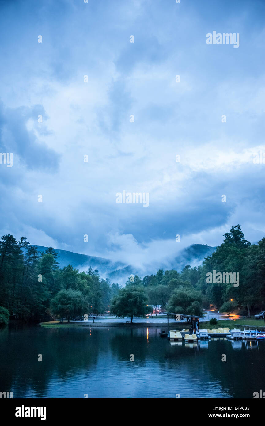 Heavy clouds and hanging mist settle over the North Georgia mountains ...