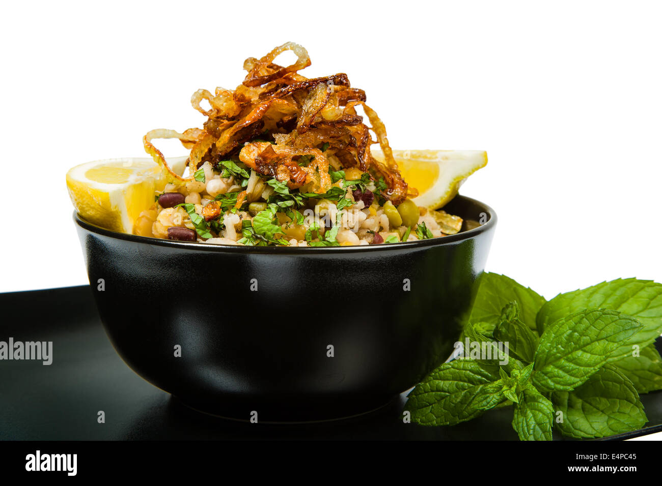 Mejadra is a traditional Arab dish of legumes and rice Stock Photo - Alamy