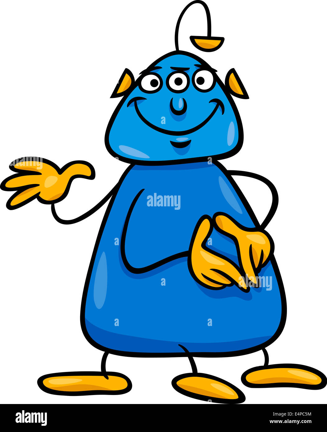 Cartoon Illustration of Funny Fantasy Character or Strange Alien Stock ...