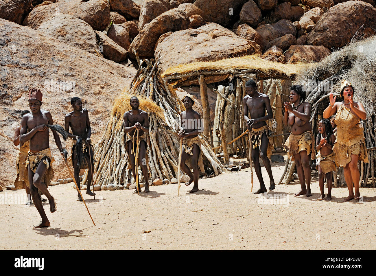 Dance of the native people, Damara Living Museum, near Twyfelfontein ...