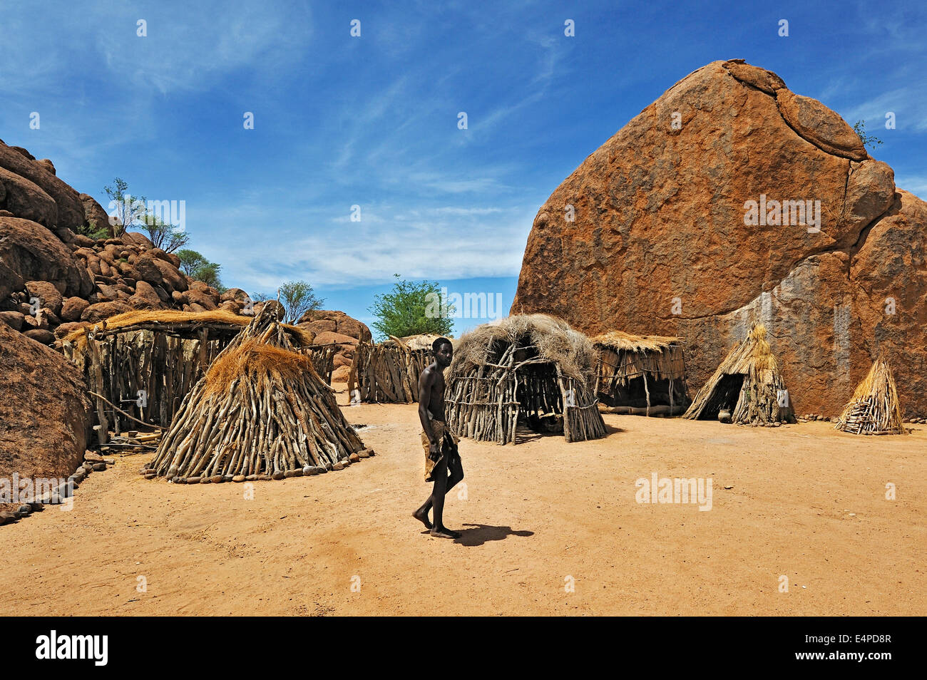 Local man, Damara Living Museum, near Twyfelfontein, Namibia Stock ...