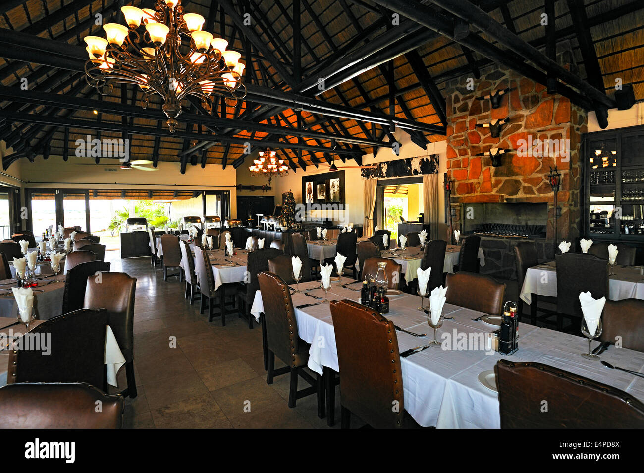 Restaurant, Erindi Private Game Reserve, Namibia Stock Photo - Alamy