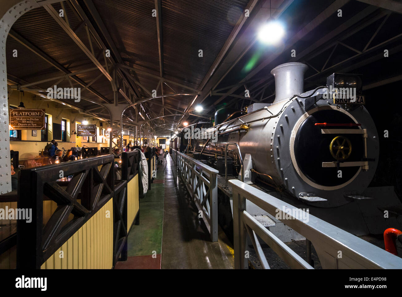 Railroad restaurant in the old station, Skukuza, Mpumalanga, South ...