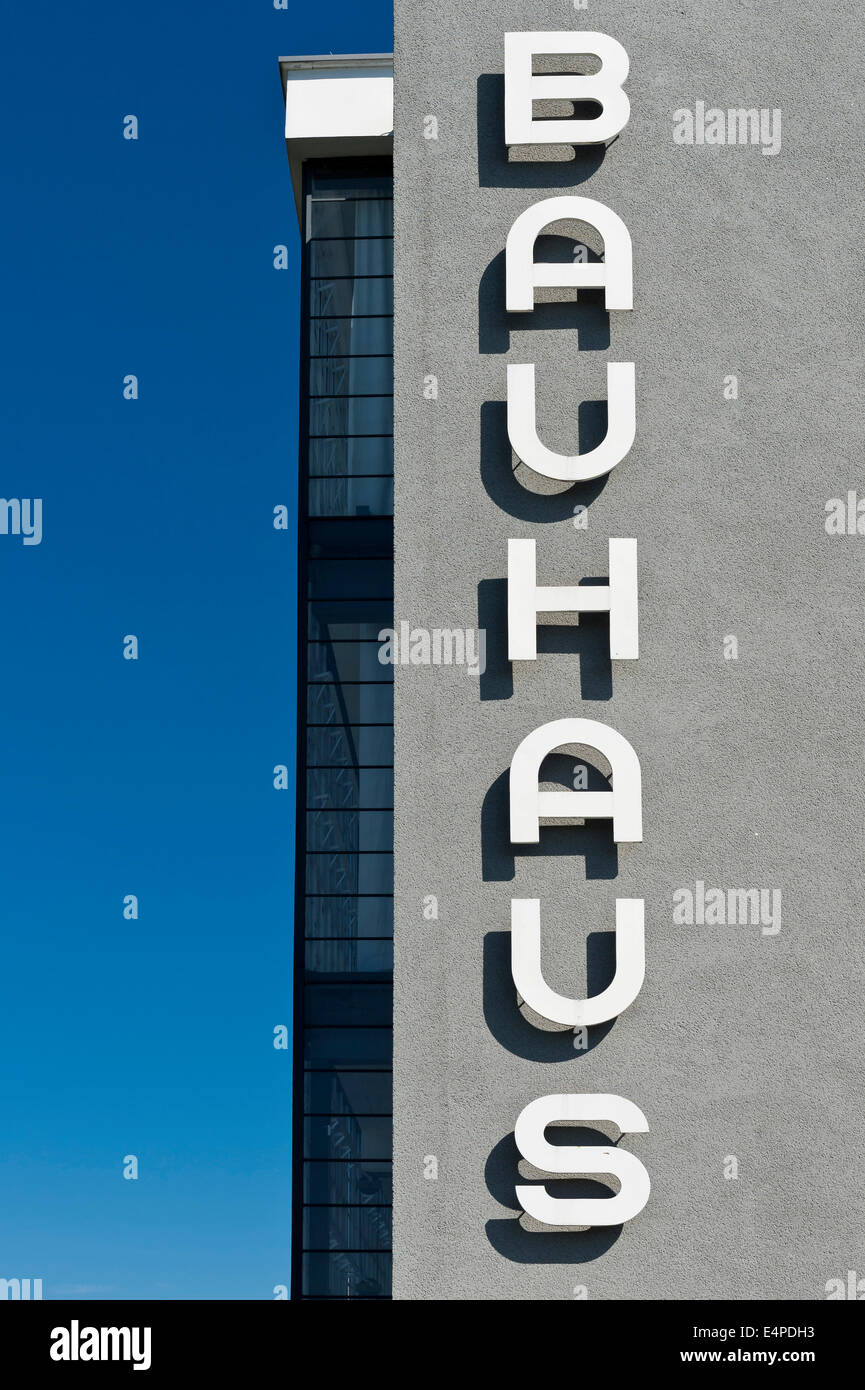 Lettering Bauhaus, Bauhaus University, Dessau, Saxony-Anhalt, Germany ...