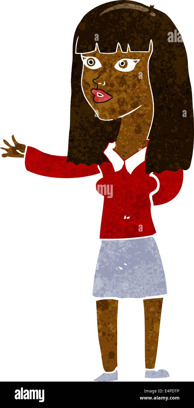 cartoon woman gesturing to show something Stock Vector Image & Art - Alamy