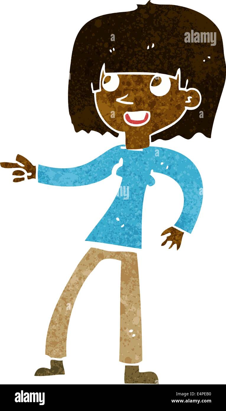 Cartoon girl pointing hand Cut Out Stock Images & Pictures - Alamy