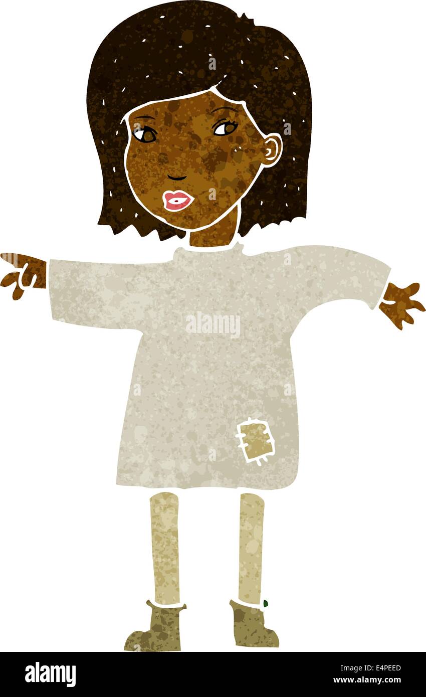 cartoon woman in patched clothing Stock Vector Image & Art - Alamy