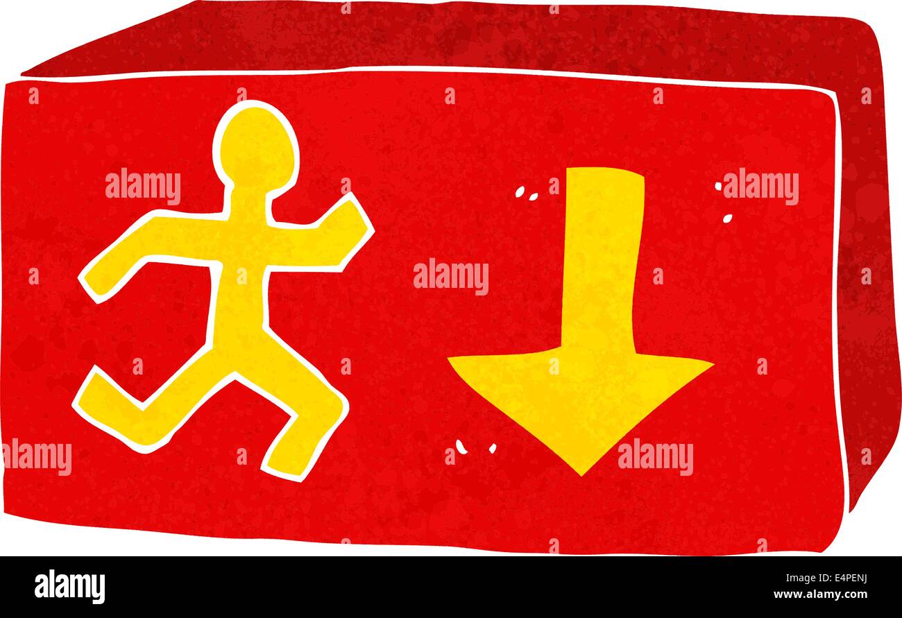 cartoon exit sign Stock Vector Image & Art - Alamy